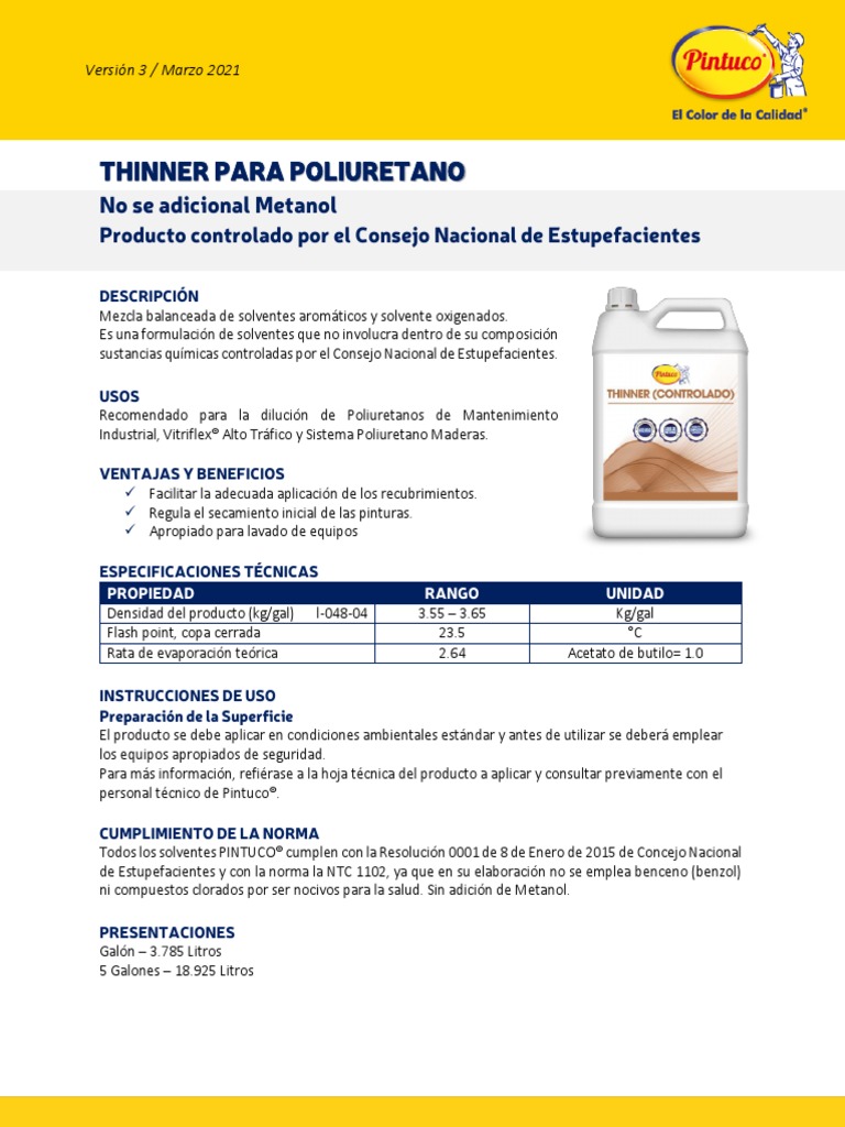 Thinner Poliuretano 21050 | PDF