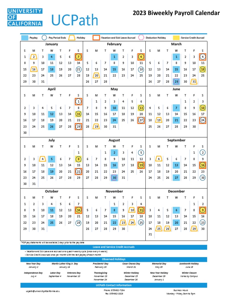 2023 Biweekly Payroll Calendar: A Comprehensive Guide to Paydays, Pay ...