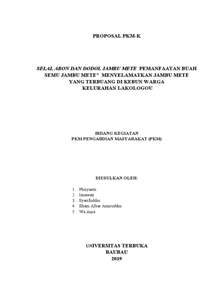 Proposal Jambu Mete | PDF