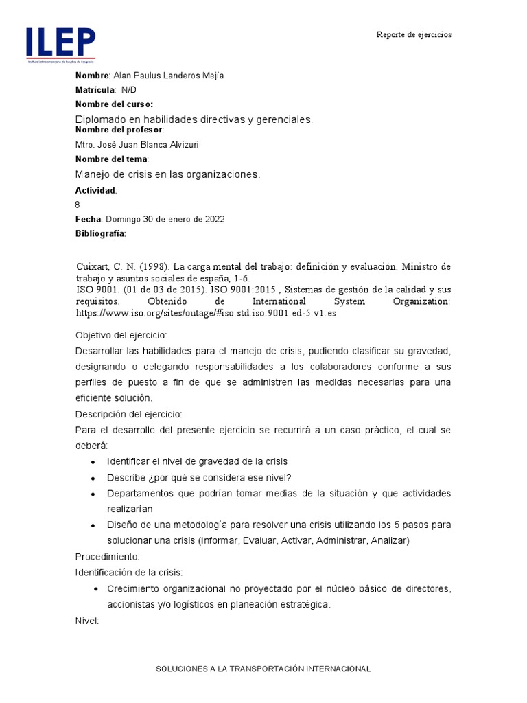 Manejo de Crisis Organizacional - Alan Paulus | PDF | Planificación ...