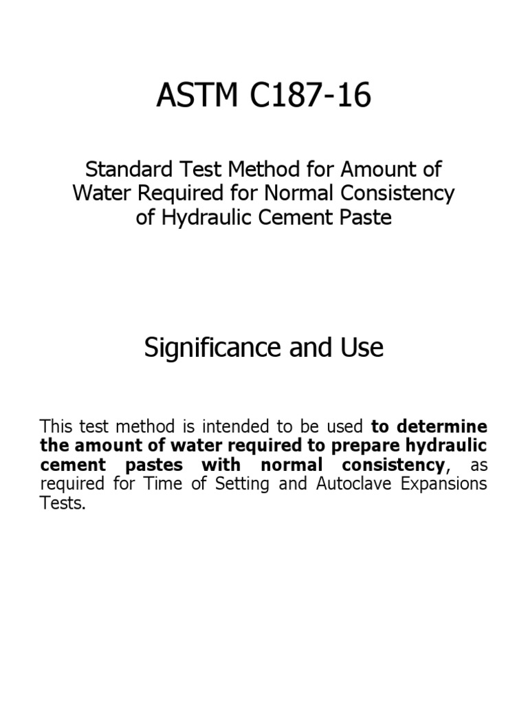 Astm C187-16 | PDF | Cement | Materials