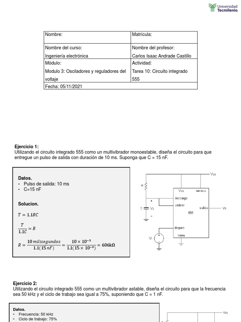 TAREA 10. Ingenieria Electronica | PDF