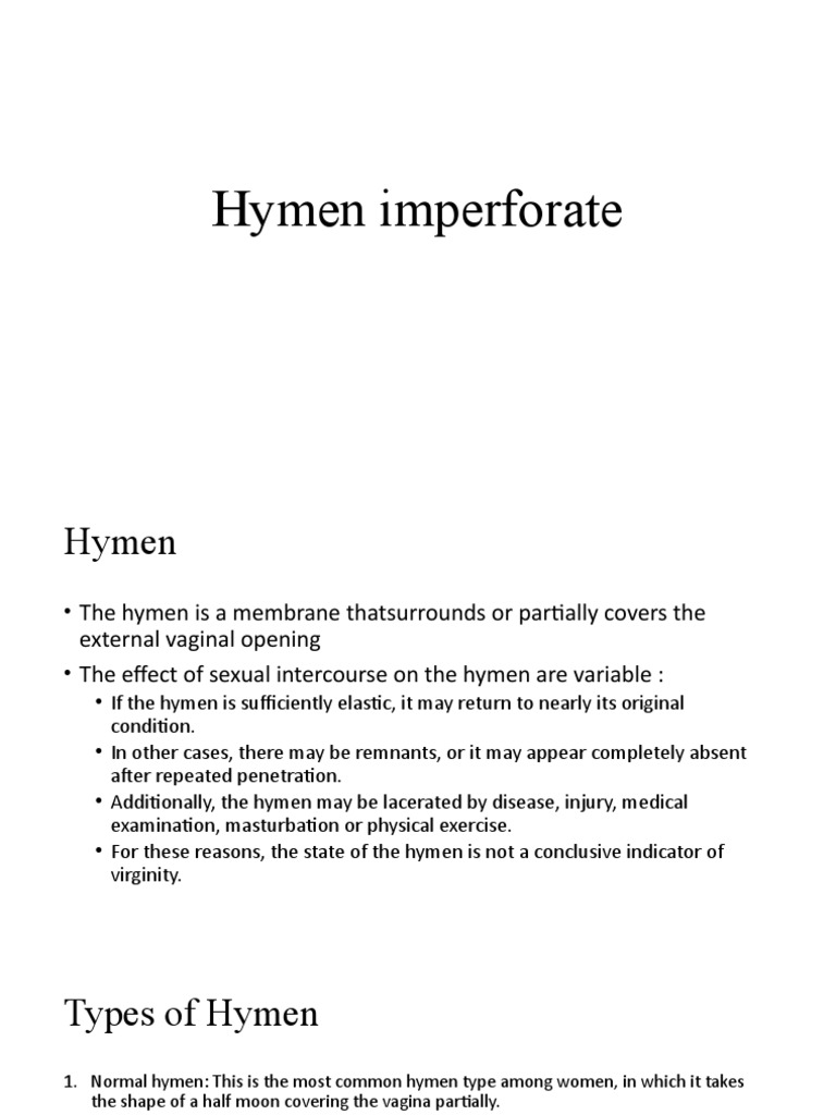 Understanding Imperforate Hymen Types | PDF