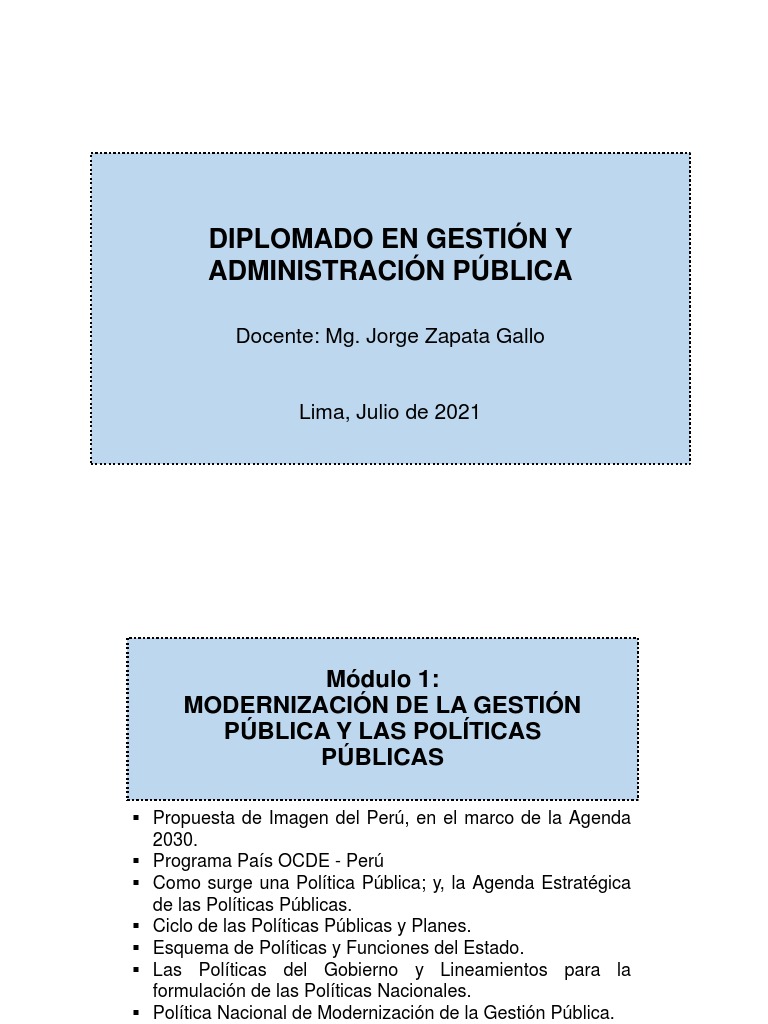 Diploma de Gestion y Administracion Publica. Completa | PDF | Presupuesto | Planificación