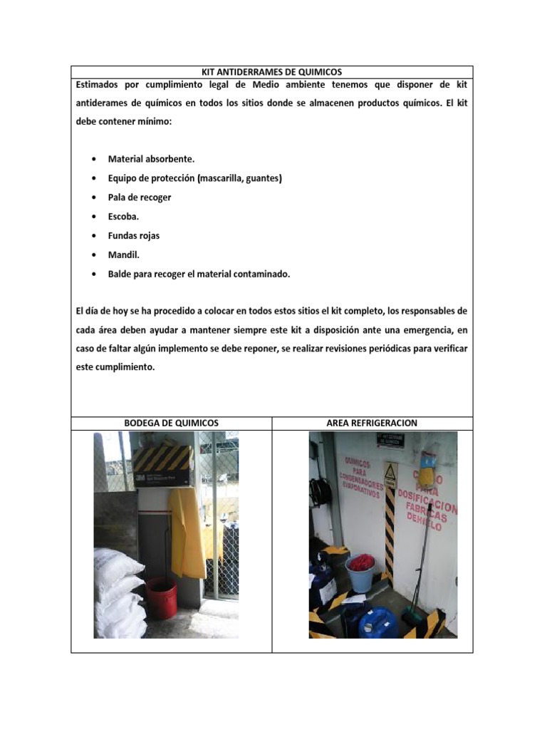 Kit Antiderrames de Quimicos | PDF