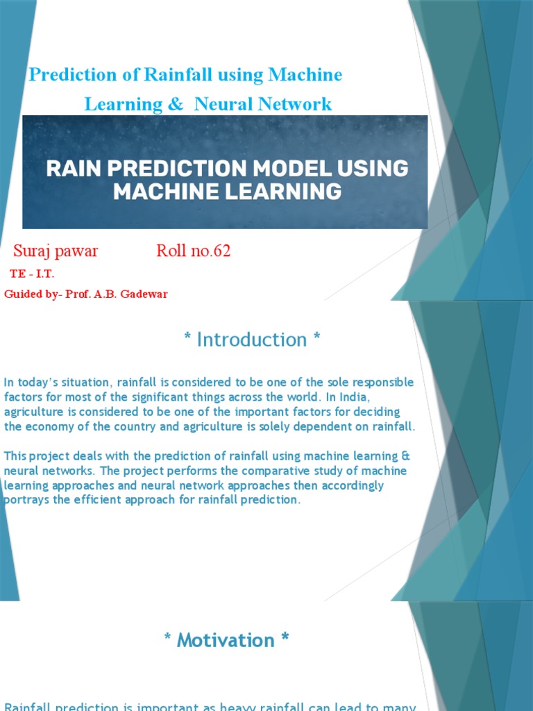 Prediction of Rainfall Using Machine Learning & Neural Network | PDF | Prediction | Precipitation