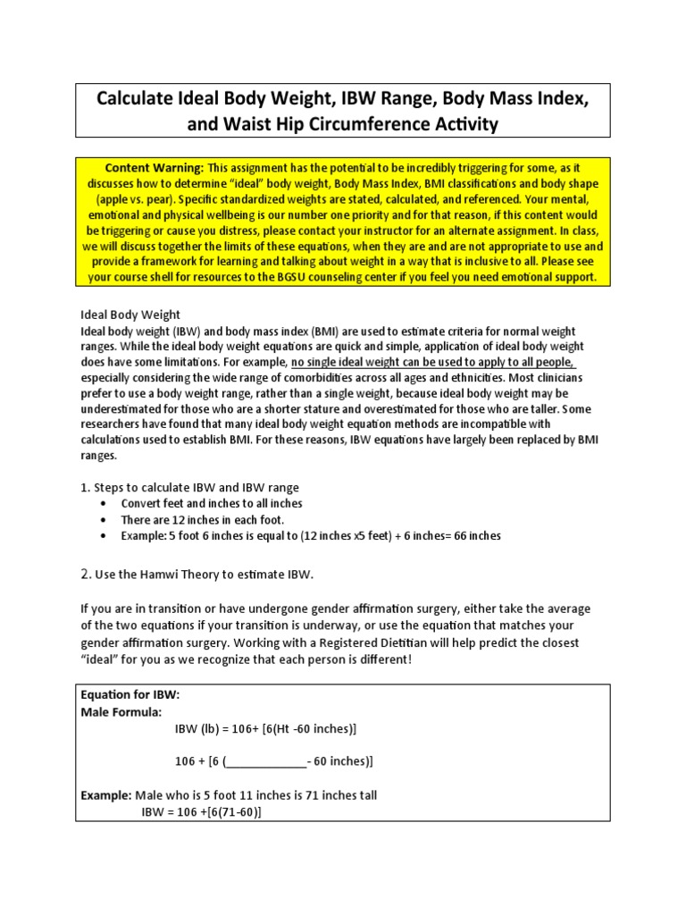 Anthropometrics | PDF | Body Mass Index | Waist