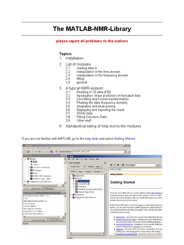 The Matlab NMR Library | PDF | Eigenvalues And Eigenvectors ...