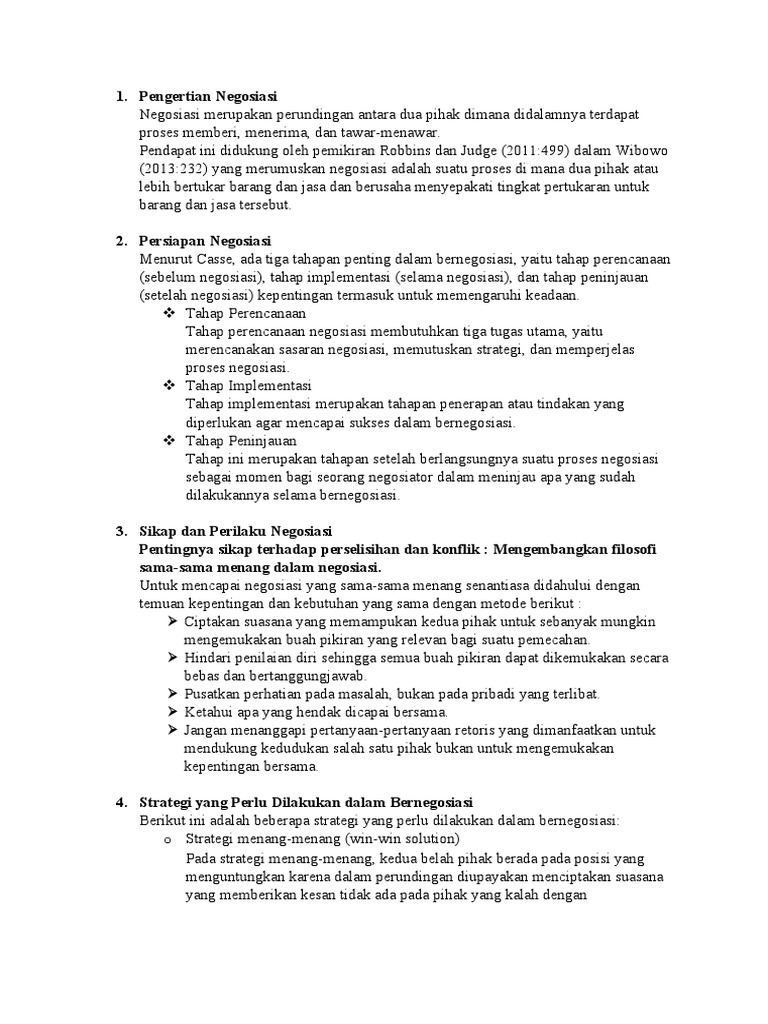 Strategi dan Taktik Negosiasi Efektif | PDF