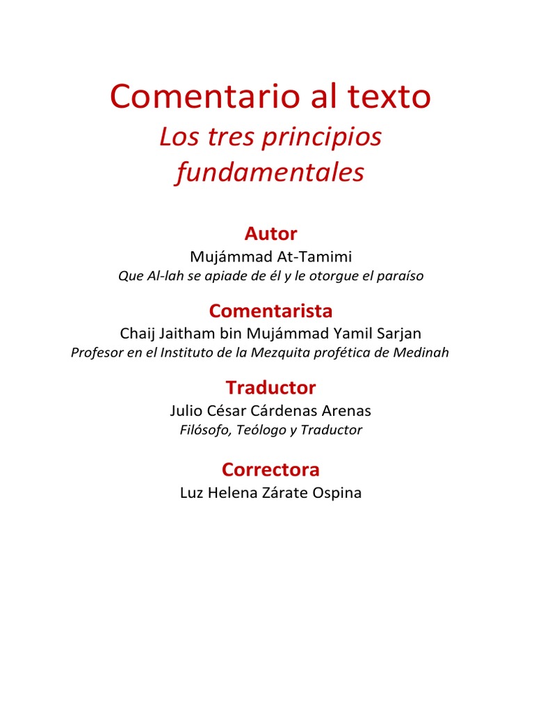 Los Tres Principios y Sus Evidencias | PDF | Alá | Monoteísmo