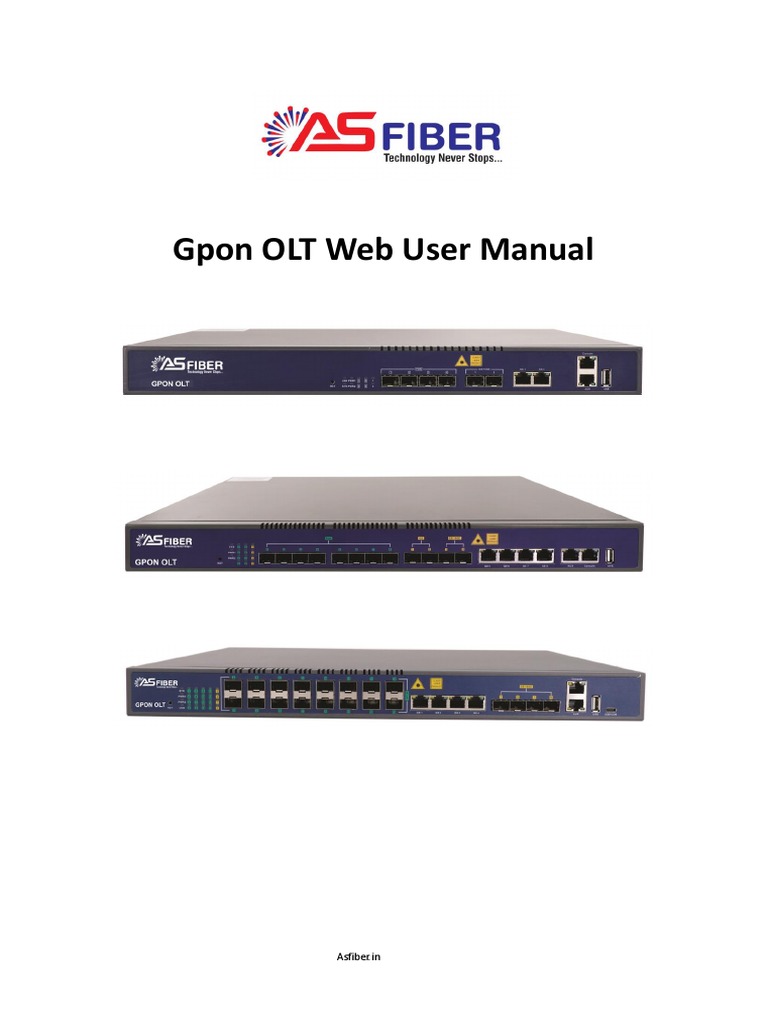 Gpon OLT Web User Manual: Asfiber - in | PDF | I Pv6 | Port (Computer Networking)