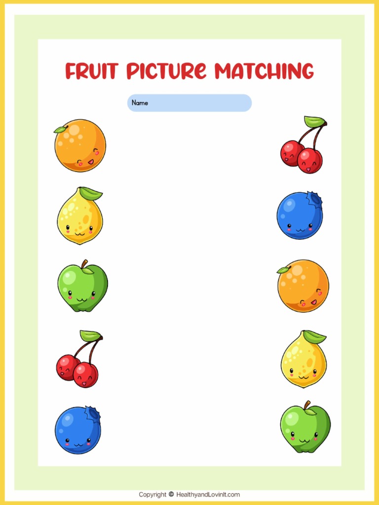 Fruit Matching Worksheet | PDF