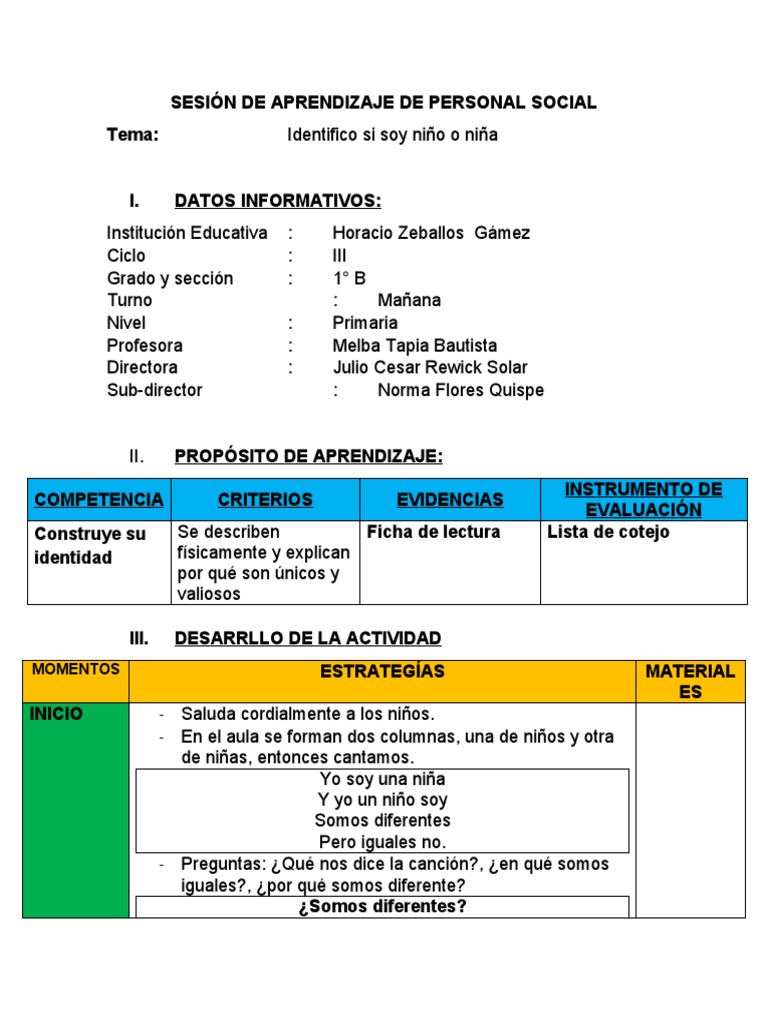 SESIÓN DE APRENDIZAJE DE PERSONAL SOCIAL (17 de Abril) | PDF ... SESIÓN DE APRENDIZAJE DE PERSONAL SOCIAL (17 de Abril) | PDF ...