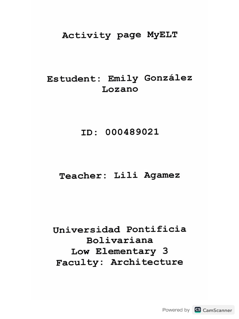 ACTIVITY MyELT EMILY GONZALEZ | PDF