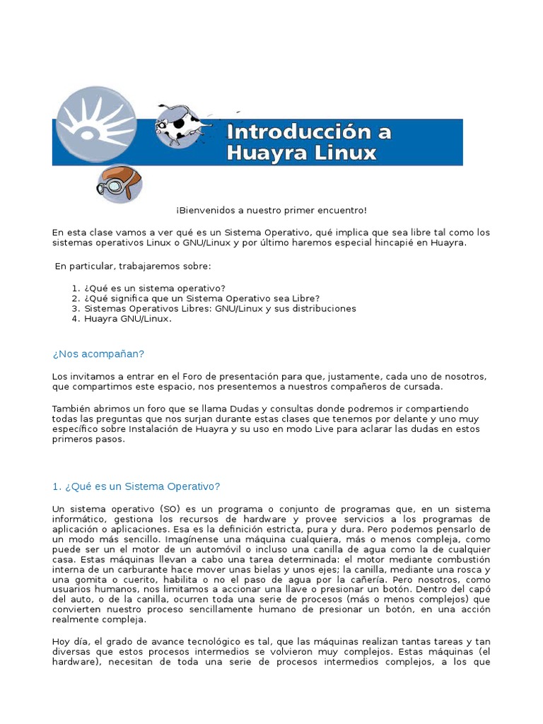 Clase 1 Huayra 2014 | PDF | Software libre | Distribución de Linux