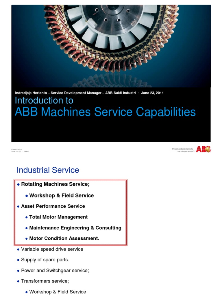 Introduction To: ABB Machines Service Capabilities | PDF | Electric ...