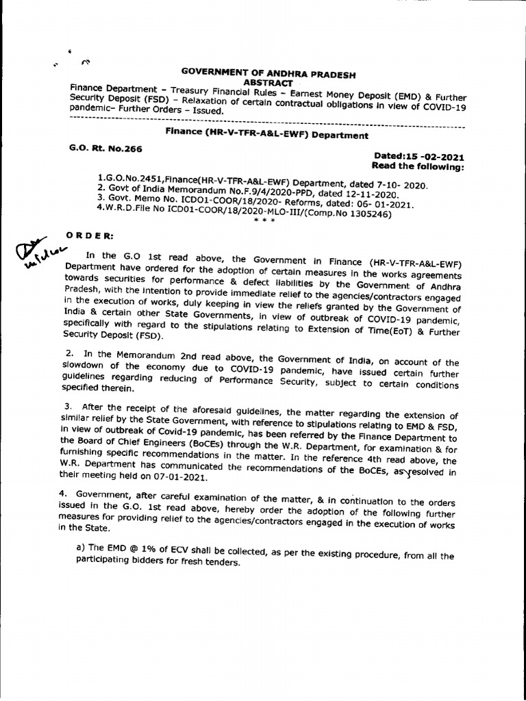 G.O RT No 266 | PDF