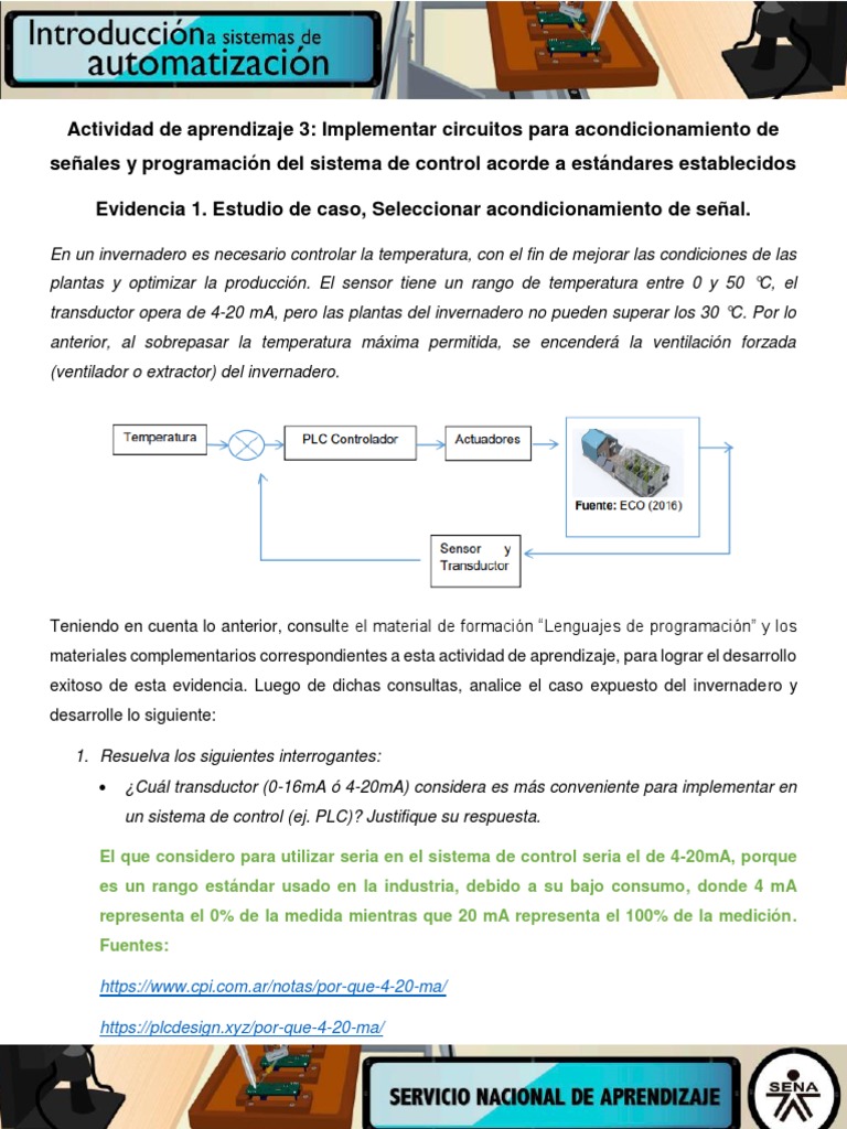 Introducción a sistemas de automatización - Actividad de aprendizaje 3 | PDF | Sistema de ...