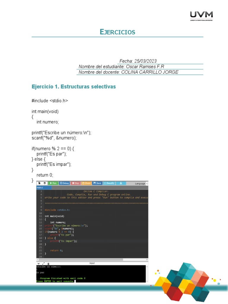 A3 - Ejercicios - Lógica y Programación Estructurada | PDF | Métodos y materiales de enseñanza ...