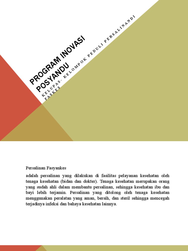 Program Inovasi Posyandu Kader | PDF