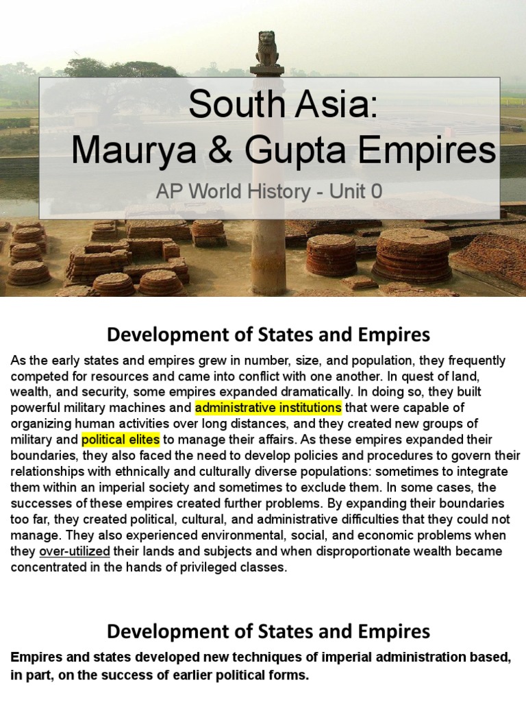 Unit 0 Lecture 13 - Maurya and Gupta Empires | PDF | Mahayana | Brahman