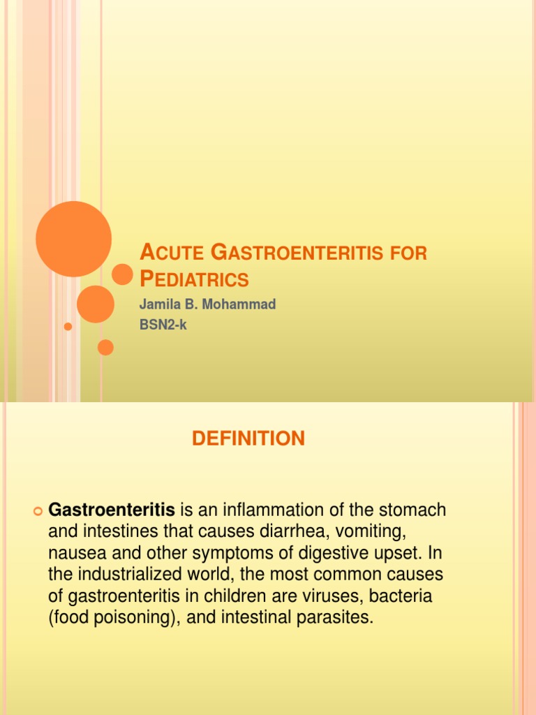 Acute Gastroenteritis For Pediatrics | PDF | Diarrhea | Medical Specialties