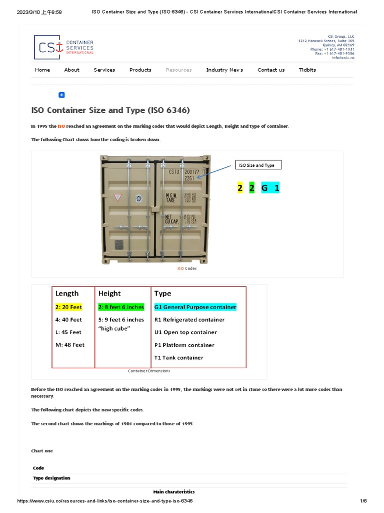 ISO Container Codes Explained | PDF | Continuum Mechanics | Shipping