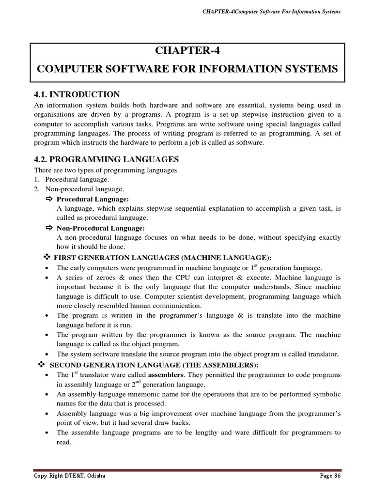 CH 4 Computer Software For Information System | PDF | Operating System ...