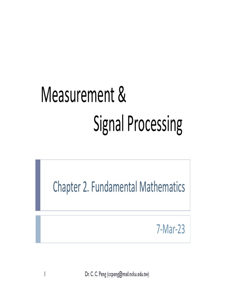 02 Signal Processing Fundamental Mathematics | PDF