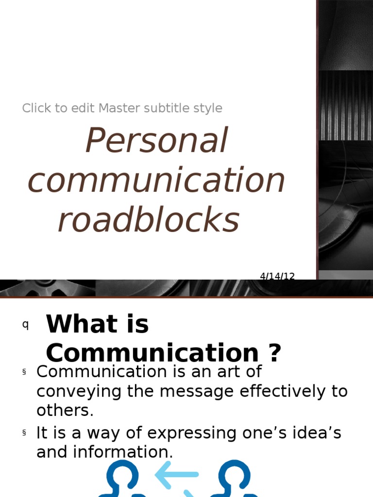 Personal Communication Roadblocks | PDF