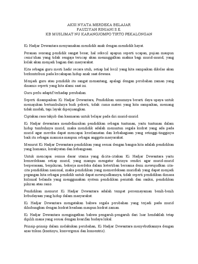 Aksi Nyata Merdeka Belajar | PDF