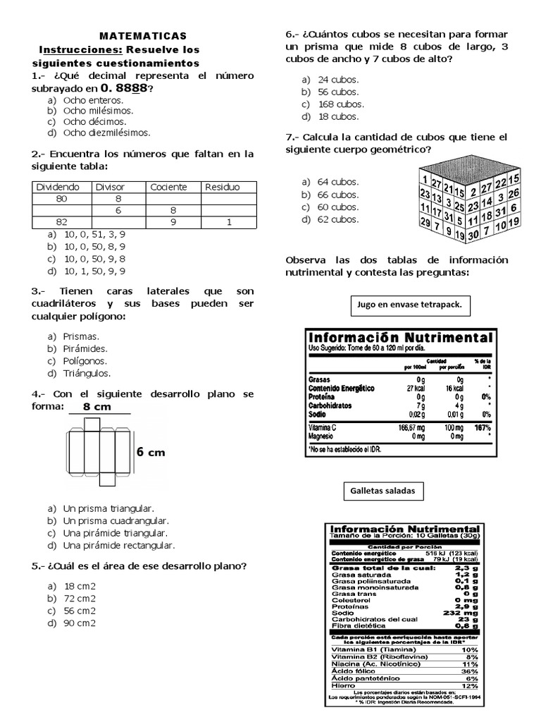Matematicas 3R Trim | PDF