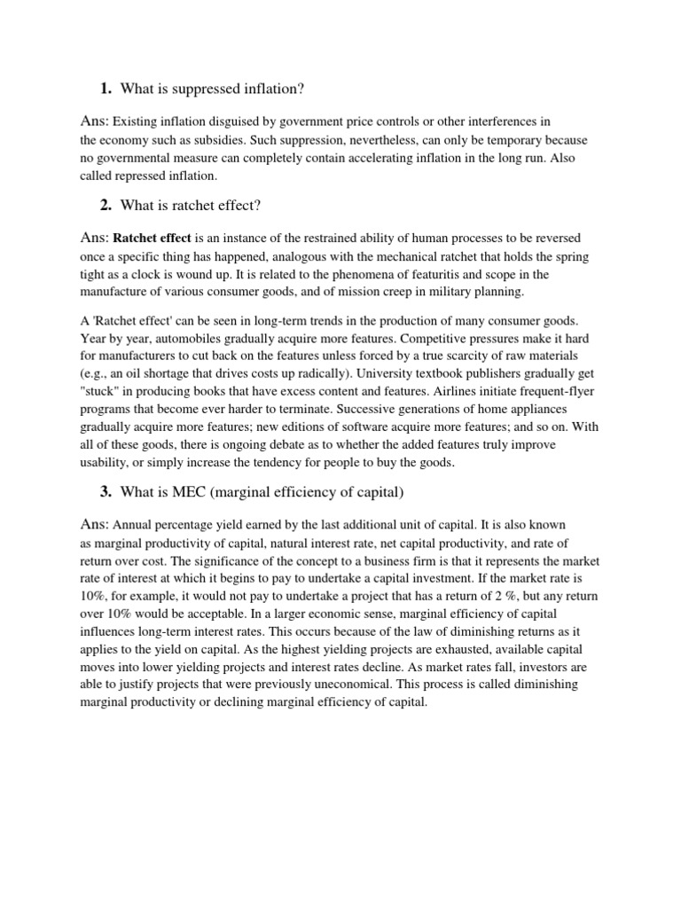 Economic Concepts Explained | PDF | Inflation | Fiscal Policy