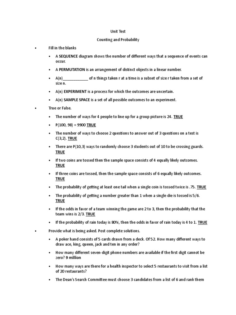 Unit Test Probability | PDF