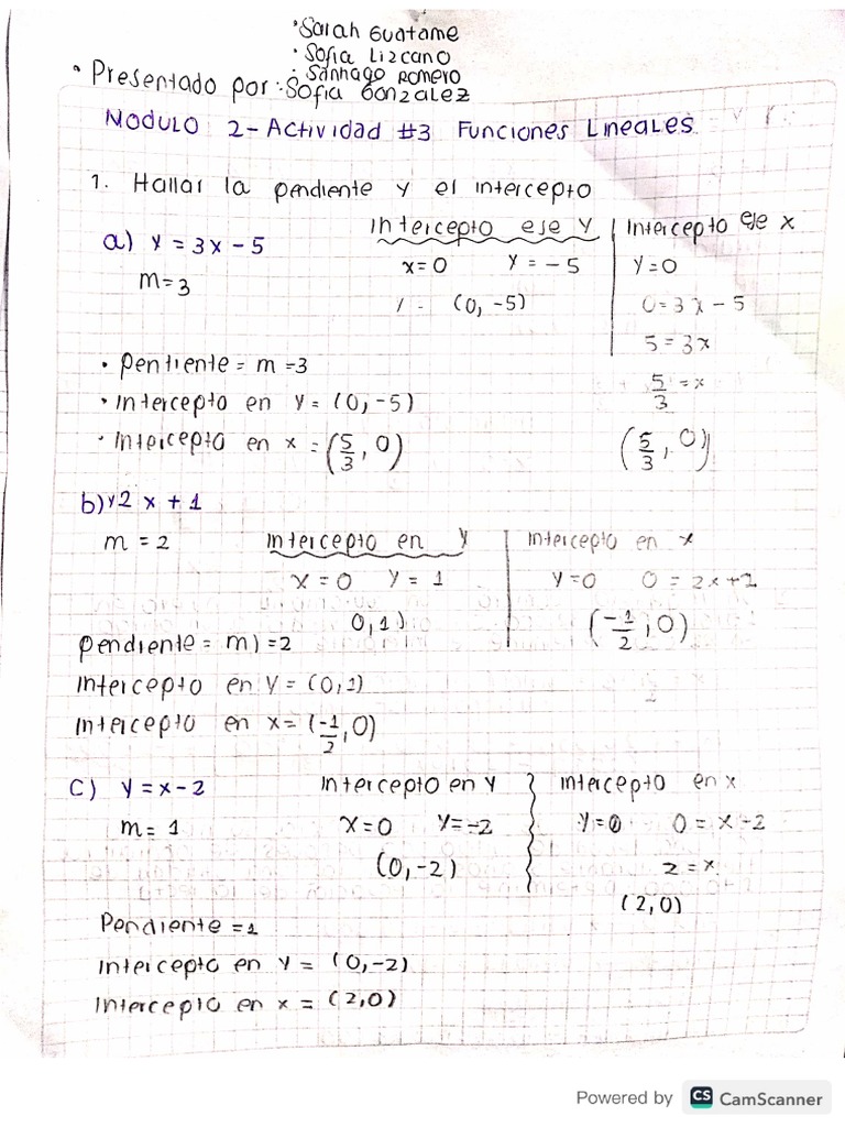 Módulo 2 - Actividad #3-Funciones Lineales | PDF