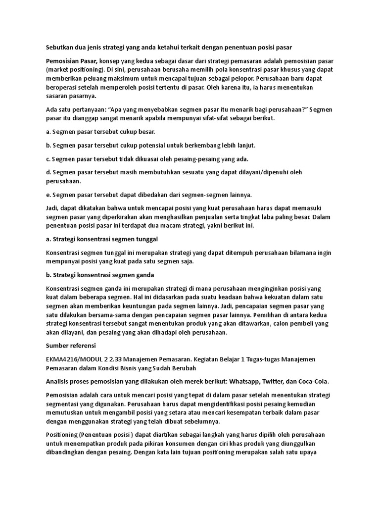 Diskusi 3 Manajemen Pemasaran | PDF
