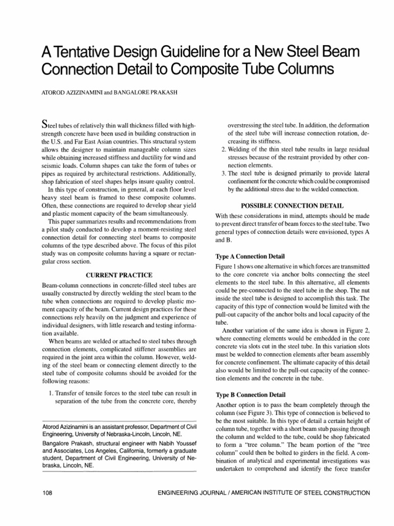 A Tentative Design Guideline For A New Steel Beam Connection Detail To ...