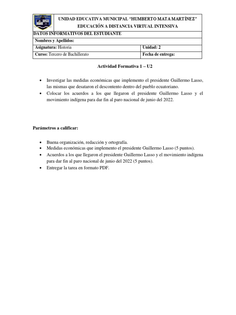 Actividad Formativa 1 - U2 | PDF