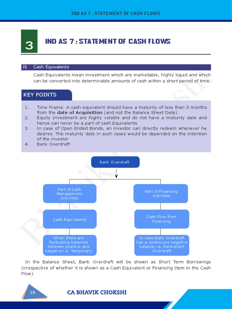 Ind As 7: Statement of Cash Flows: Key Points | PDF | Expense | Investing