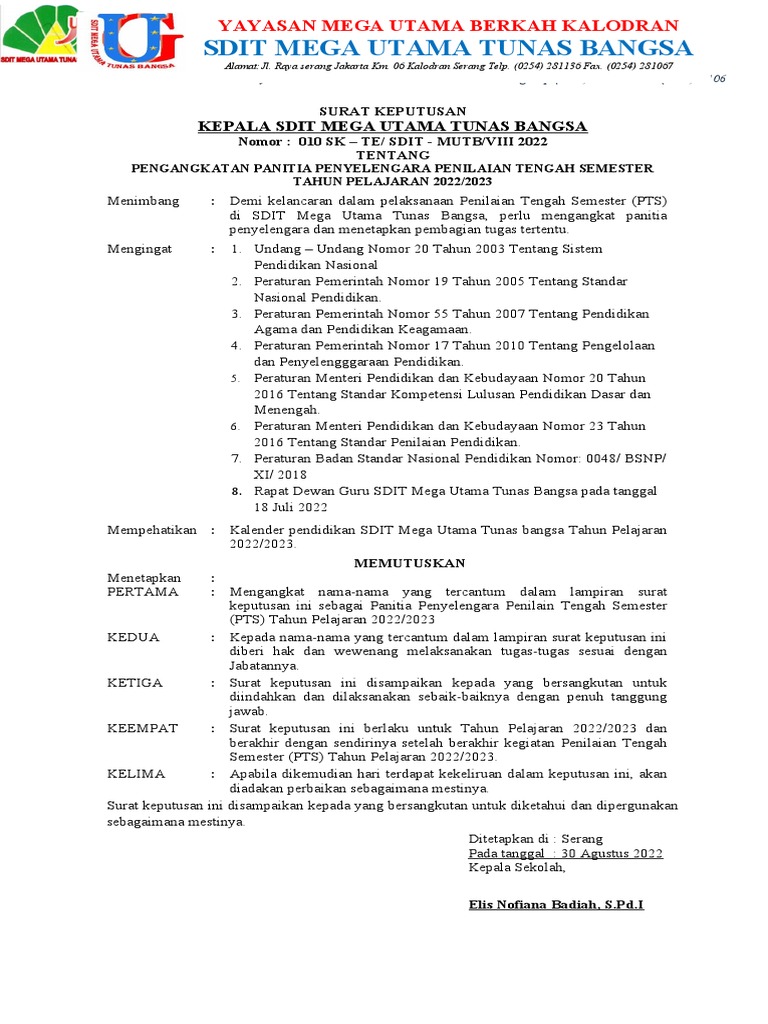 SK Panitia PTS | PDF