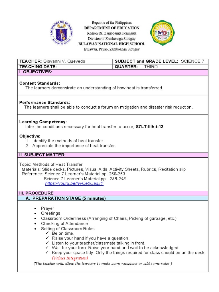 Lesson Plan CO3 | Download Free PDF | Heat Transfer | Heat