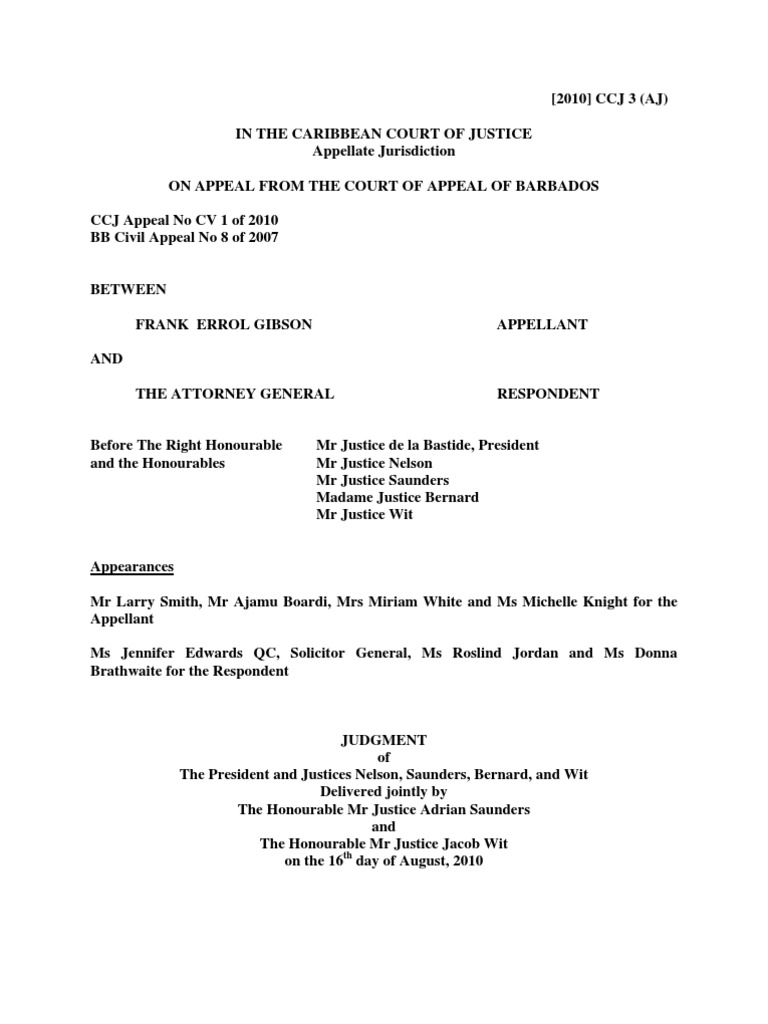 CCJ Judgment - Gibson V AG | PDF | Right To A Fair Trial | Prosecutor
