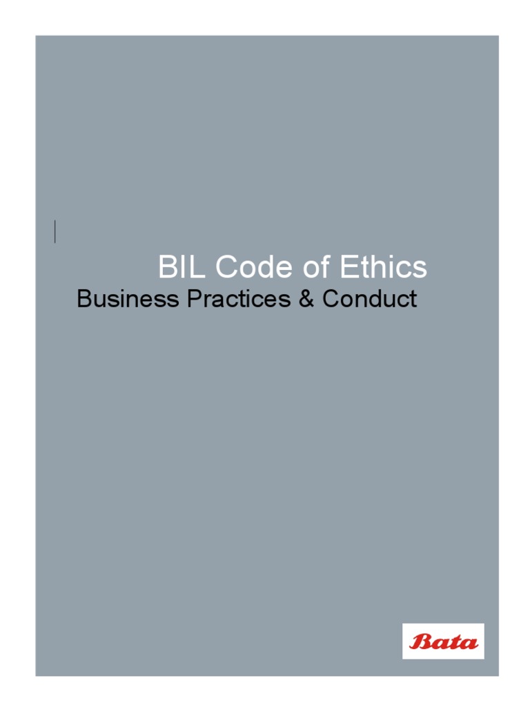 (New) 12 BIL Code of Ethics - 13 04 14 | PDF | Employment | Conflict Of Interest
