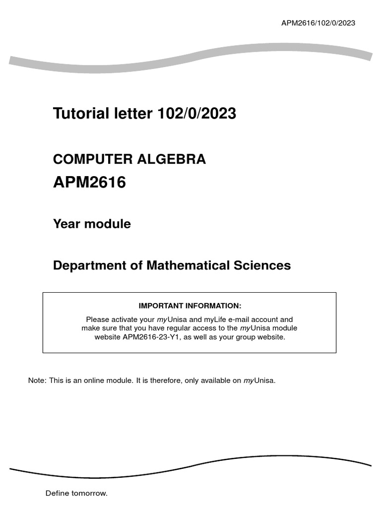 Tutorial Letter 102 | PDF | Teaching Methods & Materials