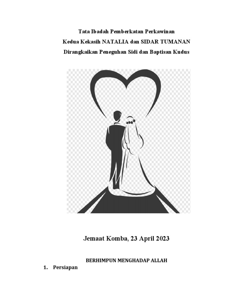 Tata Ibadah Pemberkatan Nikah GMIM | PDF