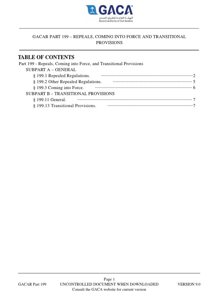 GACAR Part 199 Overview and Transition | PDF | Business | Computers