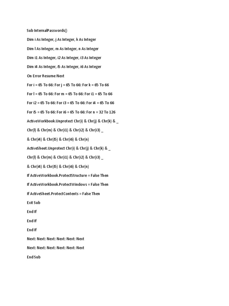 Sub Internal Passwords | PDF