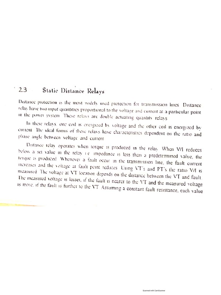 Static Distance Impesance, Reactance Relay | PDF