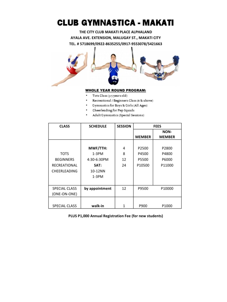 Club Gymnastica Flyer | PDF | Gymnastics | Athletic Sports
