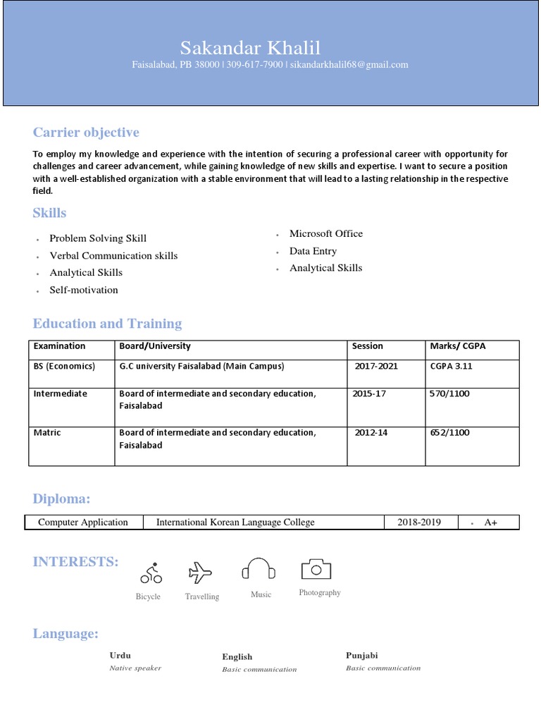 Sakandar Khalil CV PDF | PDF
